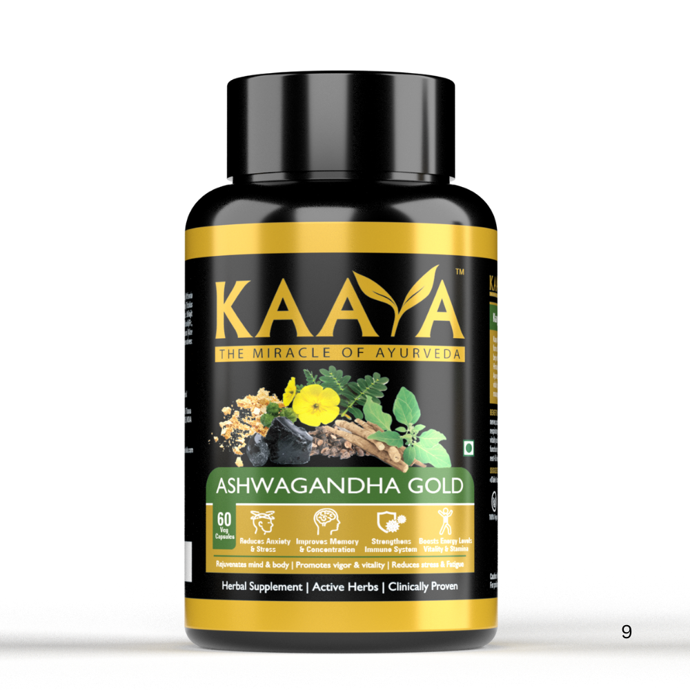 Ashwagandha Gold Capsules with Swarna Bhasma & Shilajit - 500mg – Kaaya ...
