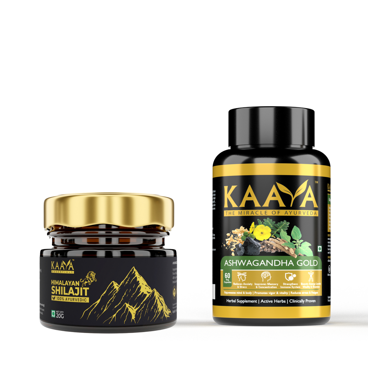 Himalayan Shilajit Gold with Swarna Bhasma & Potent Ayurvedic Herbs for ...