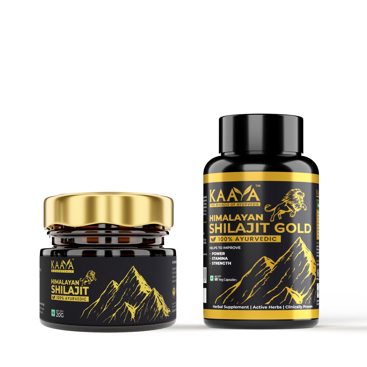 Himalayan Shilajit Gold with Swarna Bhasma & Potent Ayurvedic Herbs for ...